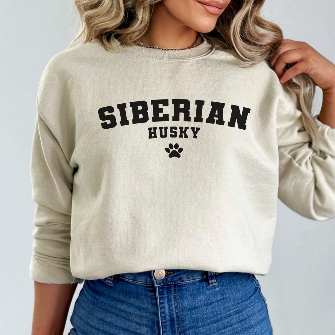 Siberian Husky Sweatshirt, Varsity Style Husky Sweater, Dog Mom Shirt ...