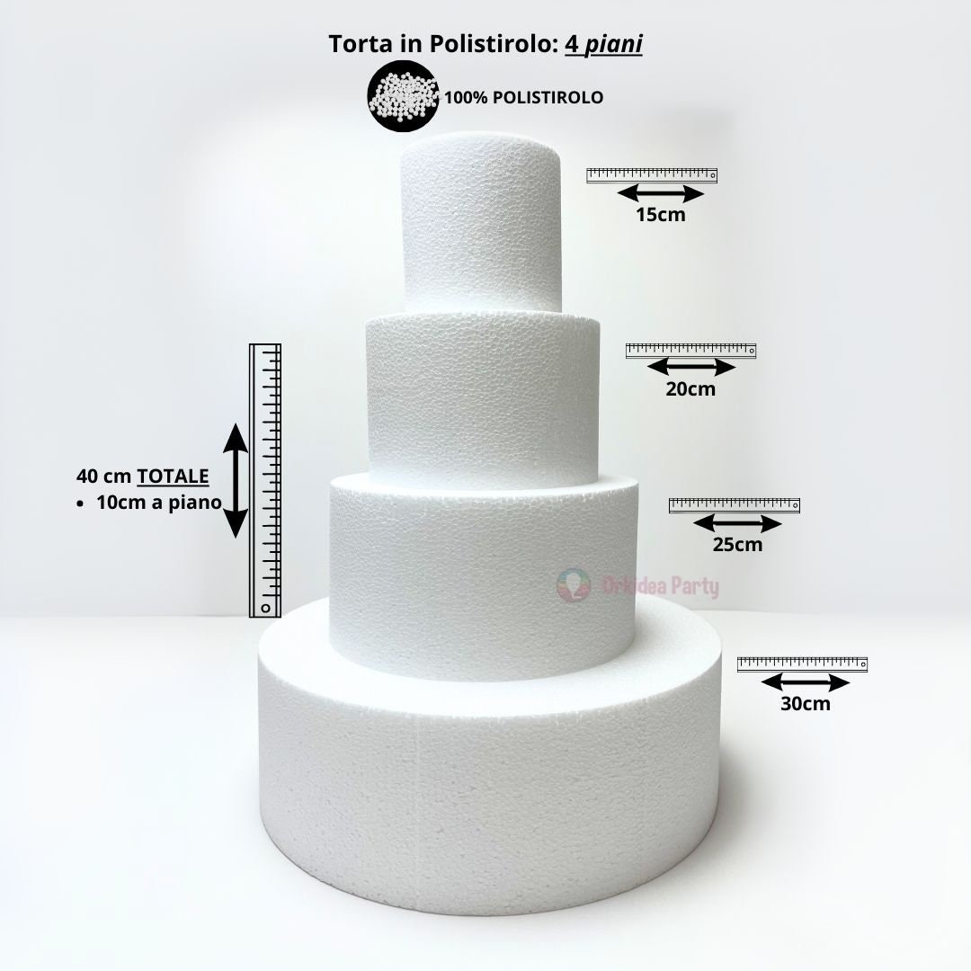 MODULAR-DISPLAY White Polystyrene Cakes of Your Choice 4 Layers ...