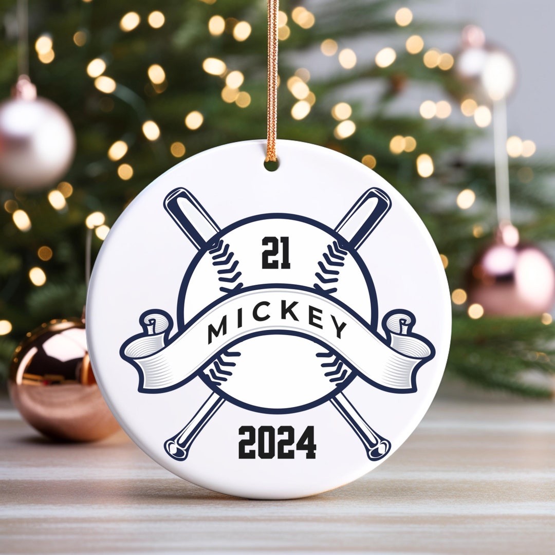 Baseball Christmas Ornament, Custom Baseball Ornament, Personalized ...