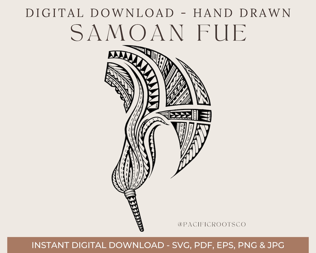 Samoan Fue (ceremonial Fly Whisk) Digital Download Tribal Tatau ...