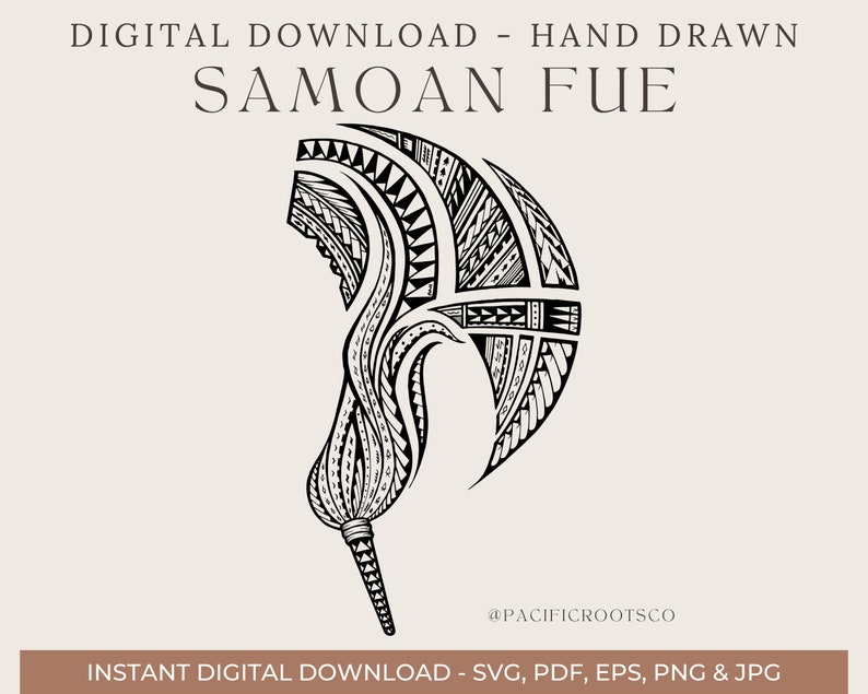 Samoan Fue (ceremonial Fly Whisk) Digital Download Tribal Tatau ...