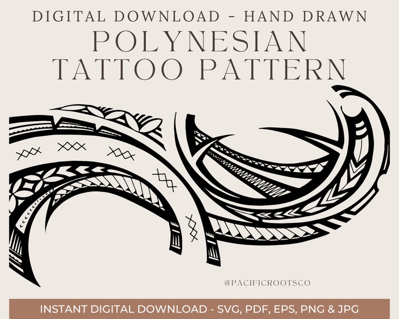 Polynesian Samoa Digital Download Tattoo Pattern Tribal Tatau Pacific Island 684 685 Motif ...