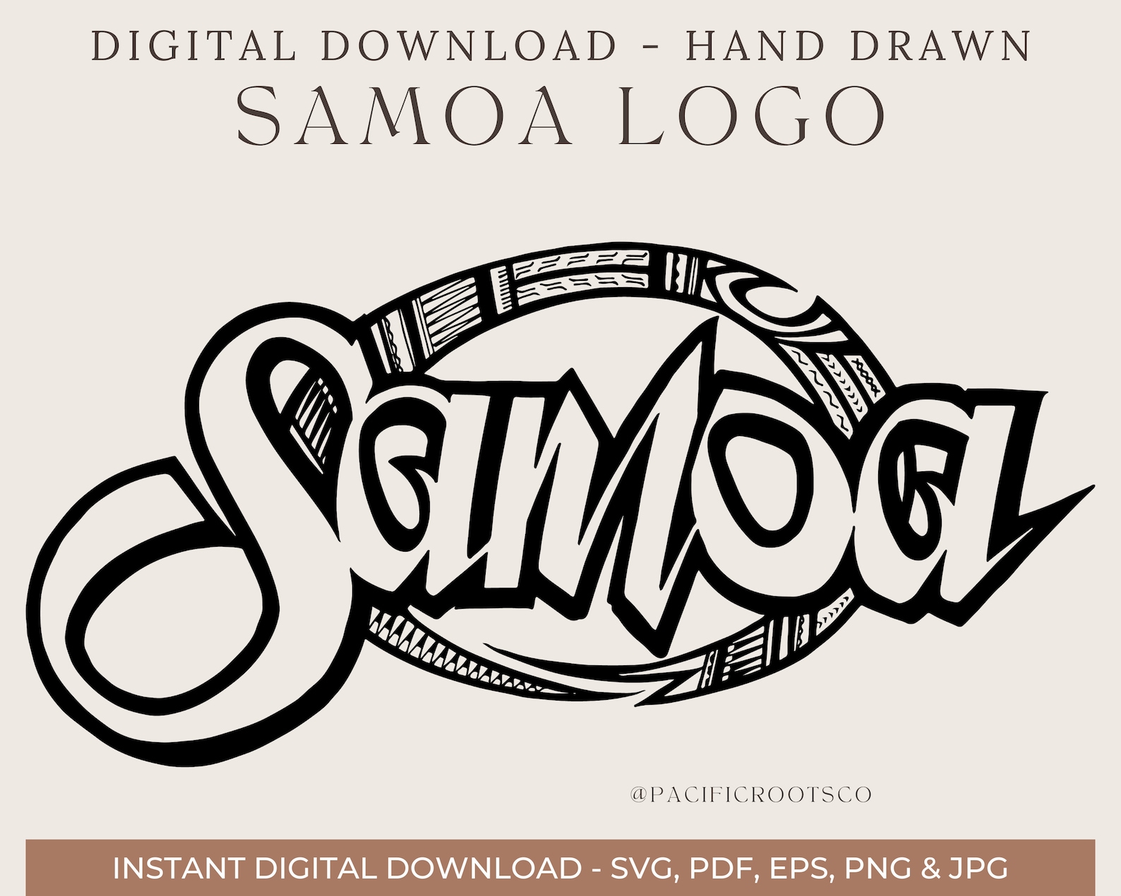 Samoa Logo Digital Download Tribal Tatau Polynesian Pacific Island ...