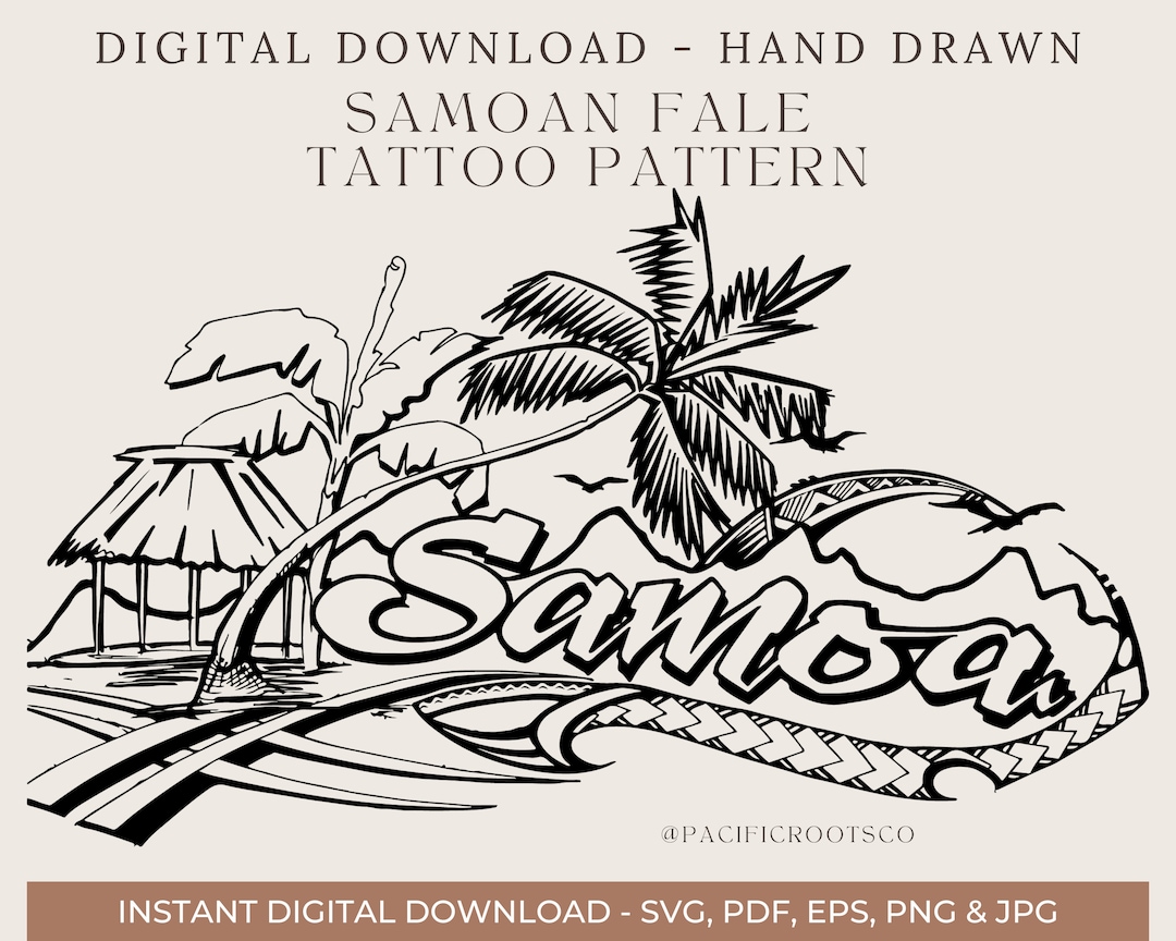 Samoan Fale Digital Download Polynesian Text Tattoo Pattern Tribal ...