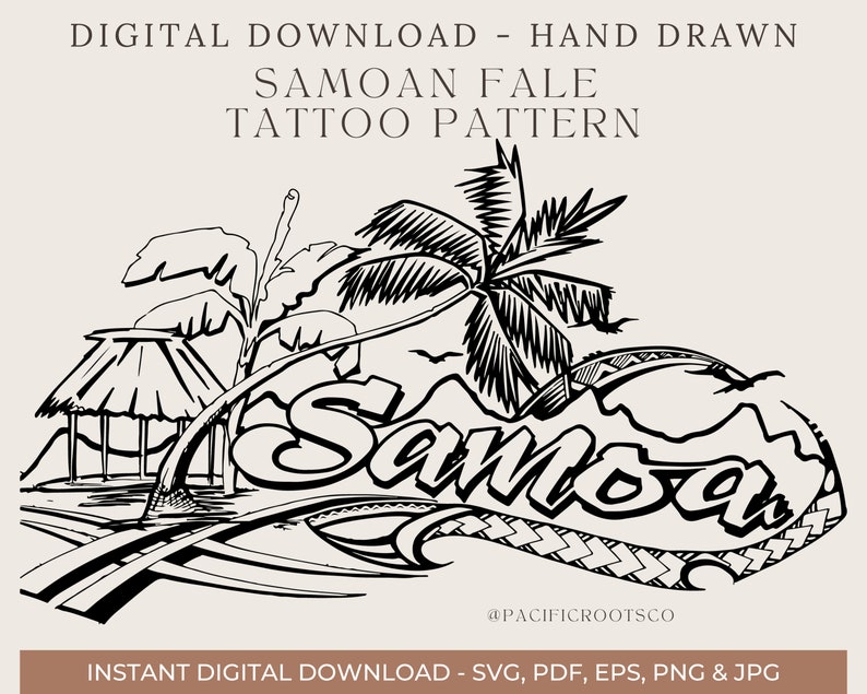Samoan Fale Digital Download Polynesian Text Tattoo Pattern Tribal ...