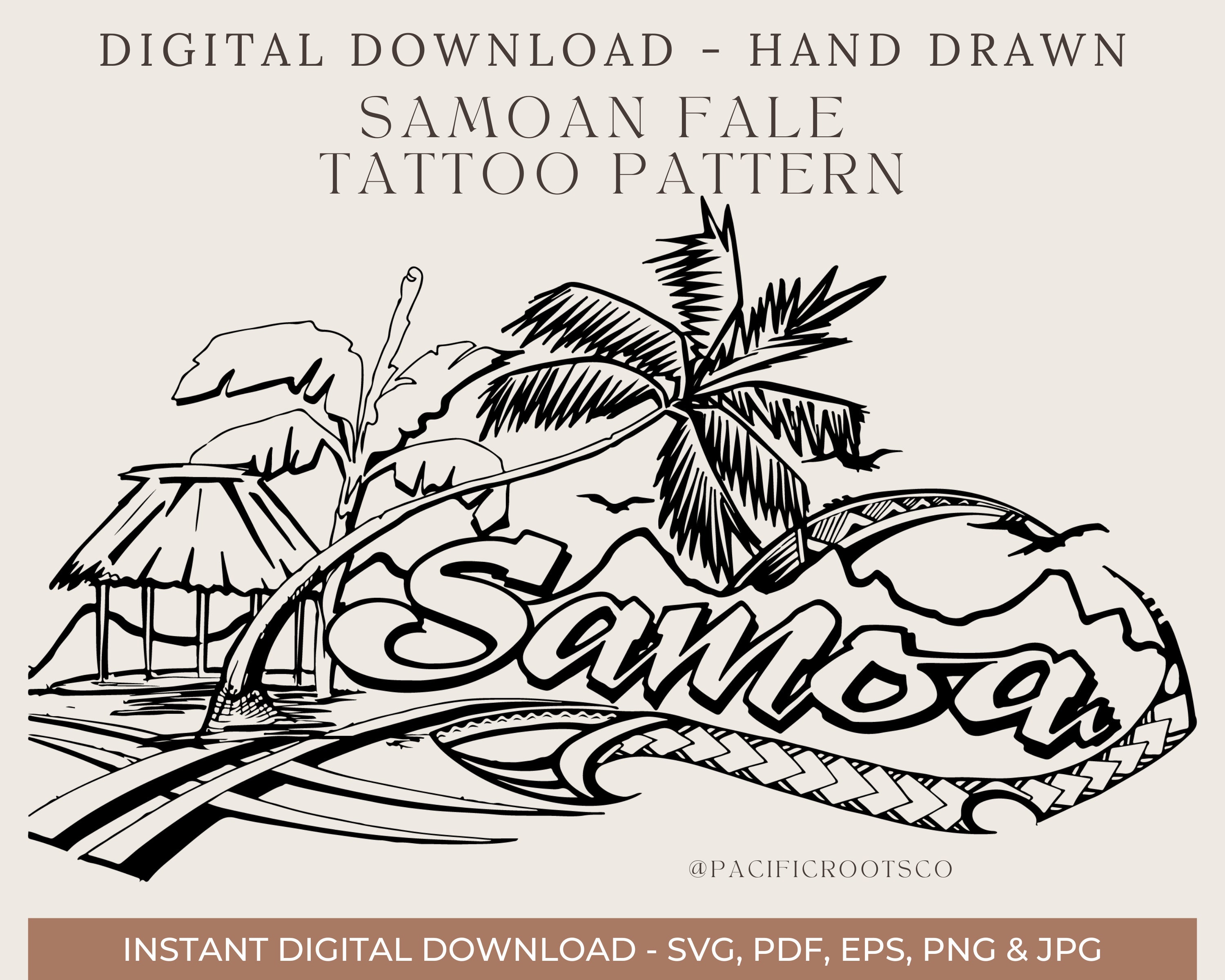 Samoan Fale Digital Download Polynesian Text Tattoo Pattern Tribal ...