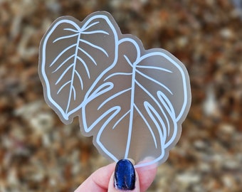 Monstera Leaf Clear Vinyl Sticker - Etsy