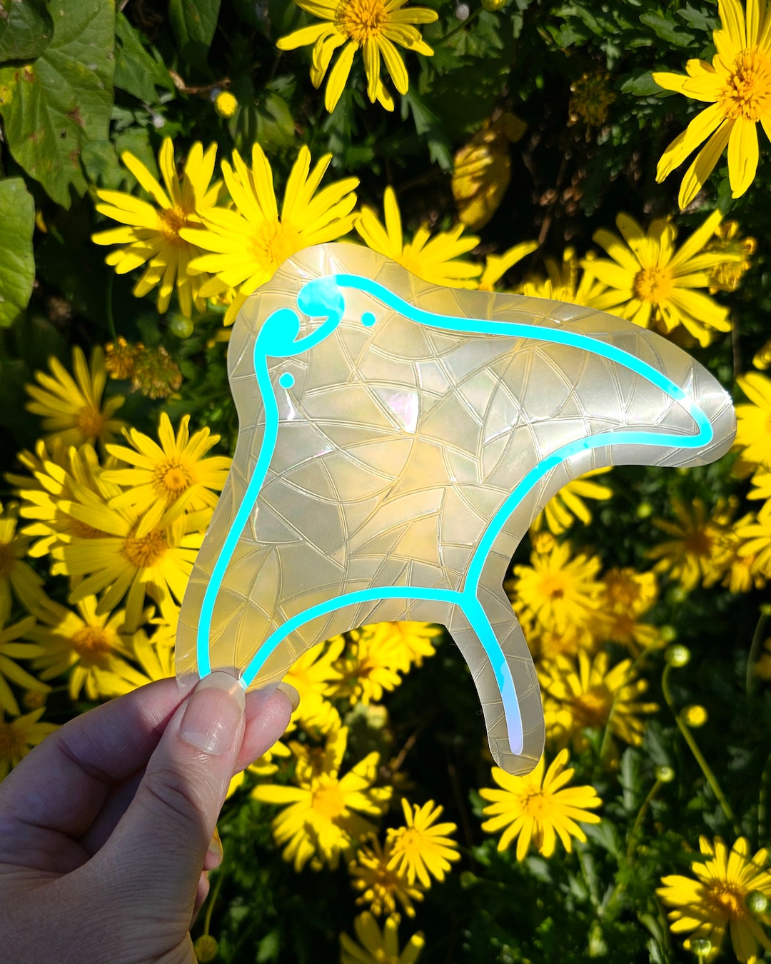 Manta Ray Suncatcher Sea Animal Rainbow Maker Rainbow Prism Sticker ...