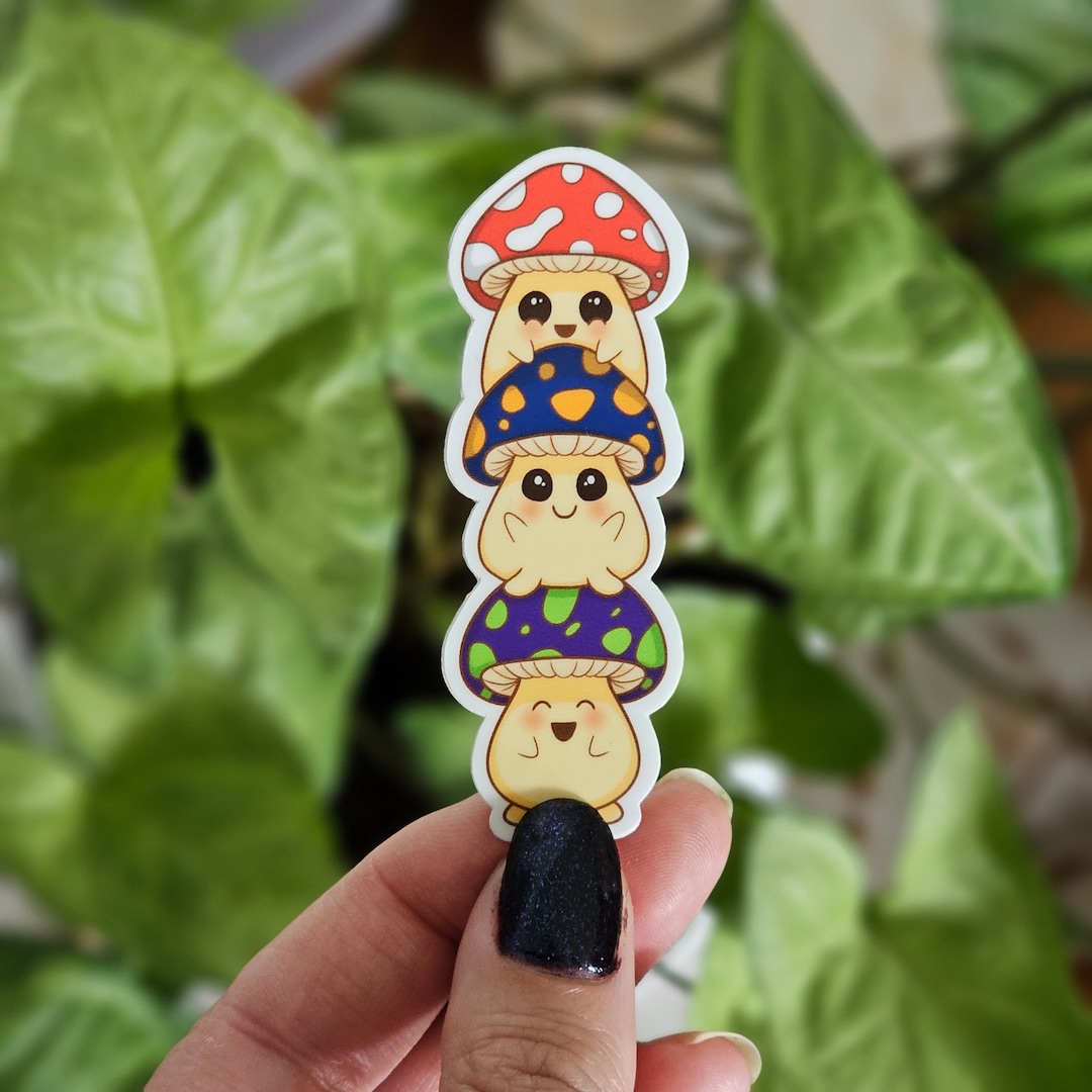Mushroom Sticker - Waterproof Vinyl Decal Sticker for Laptop Water ...