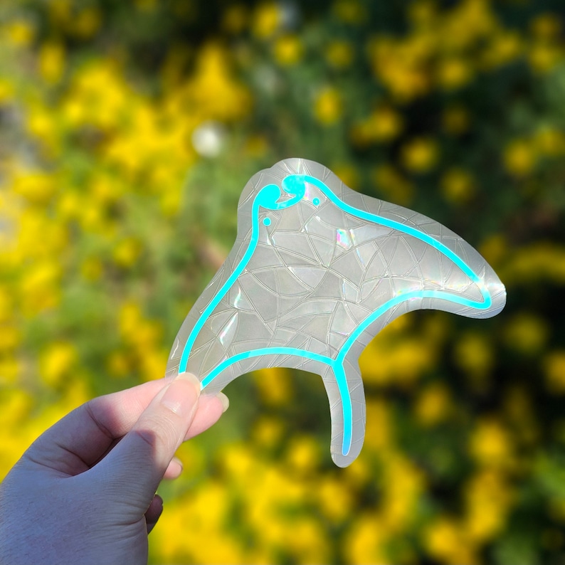 Manta Ray Suncatcher Sea Animal Rainbow Maker Rainbow Prism Sticker ...