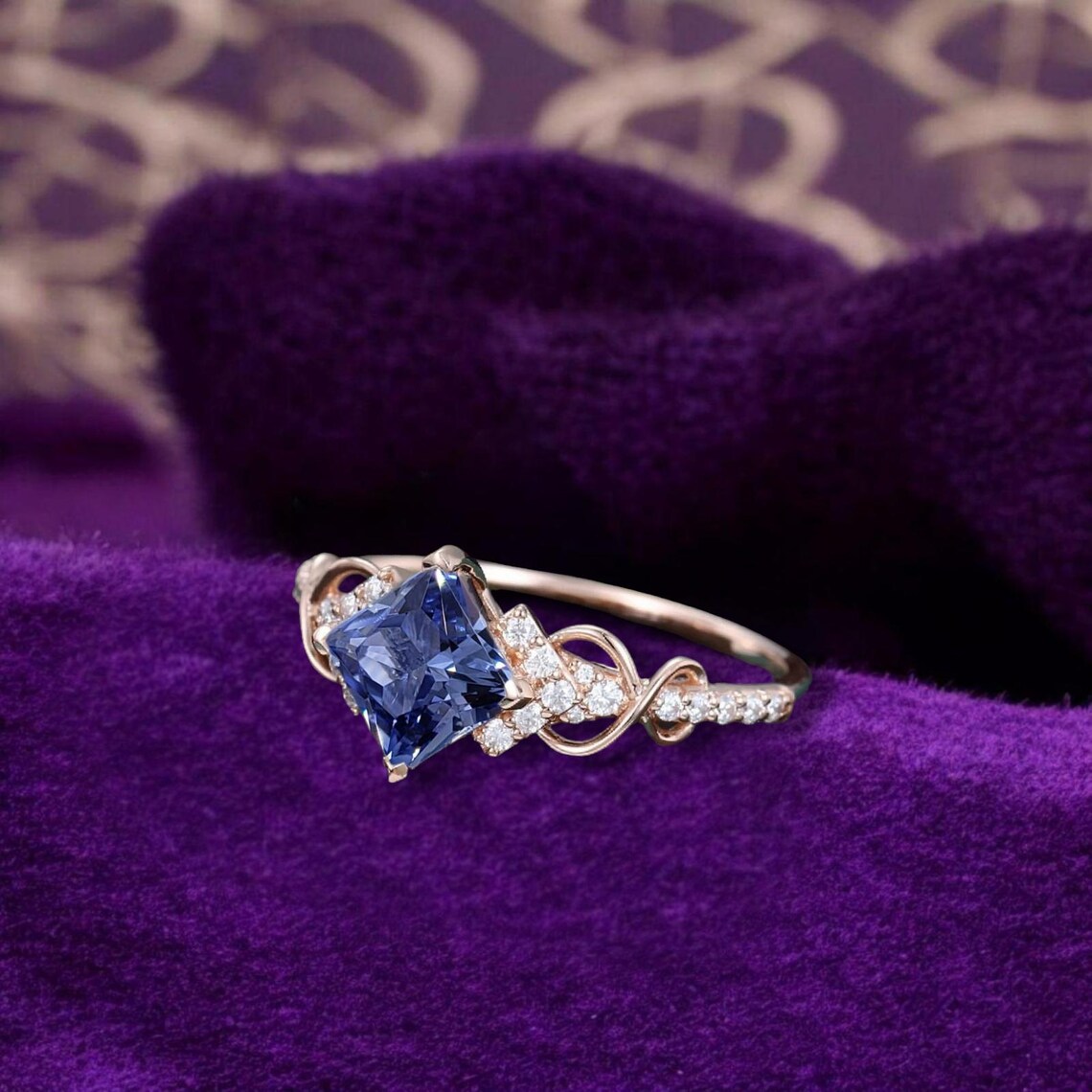 Vintage Sapphire Ring, Blue Gemstone Engagement Ring, September ...