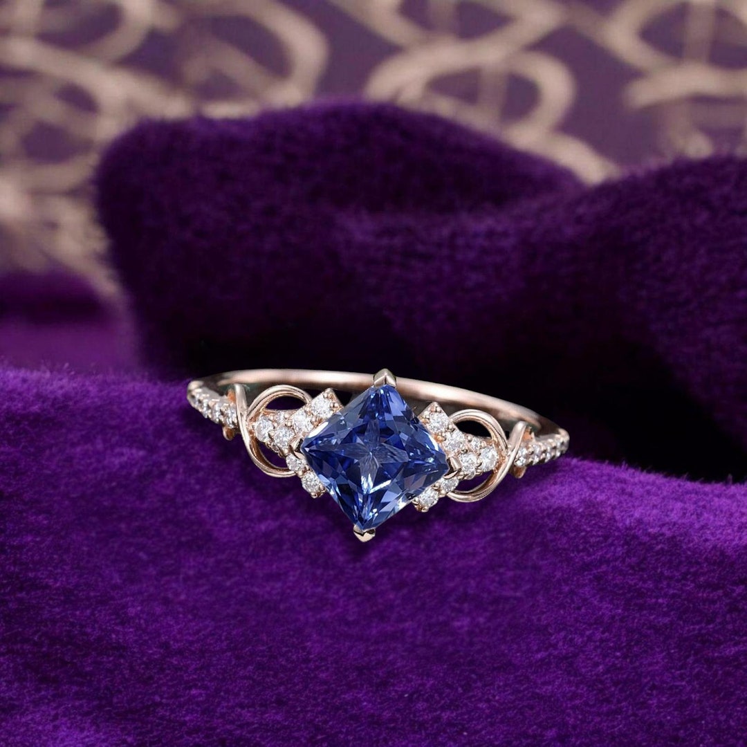 Vintage Sapphire Ring, Blue Gemstone Engagement Ring, September ...