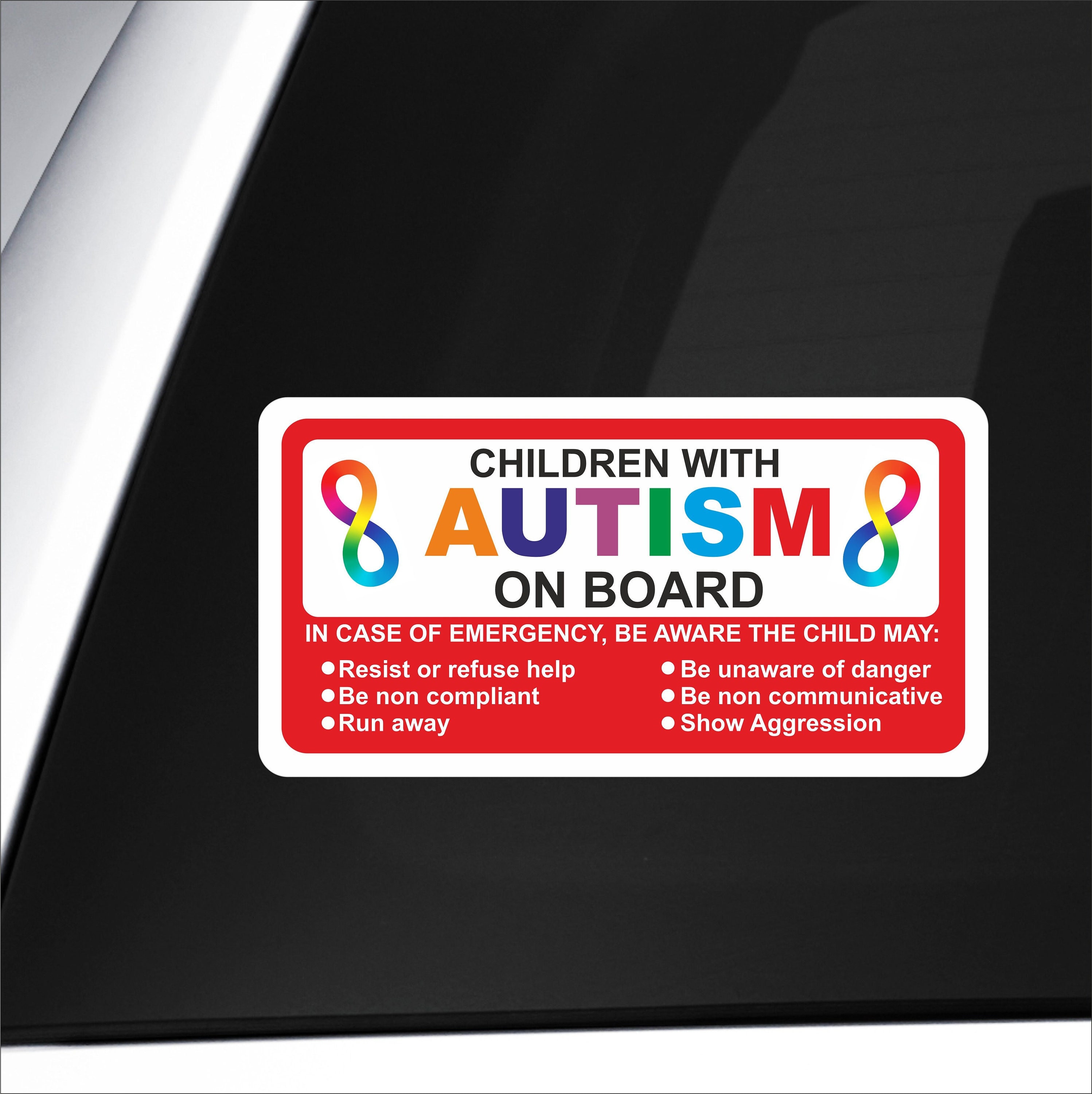 Children/child With Autism on Board Printed Sticker Autism Awareness ...