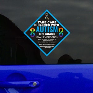 Autism Awareness Car Sticker: Child/children on Board Vinyl Decal - Etsy
