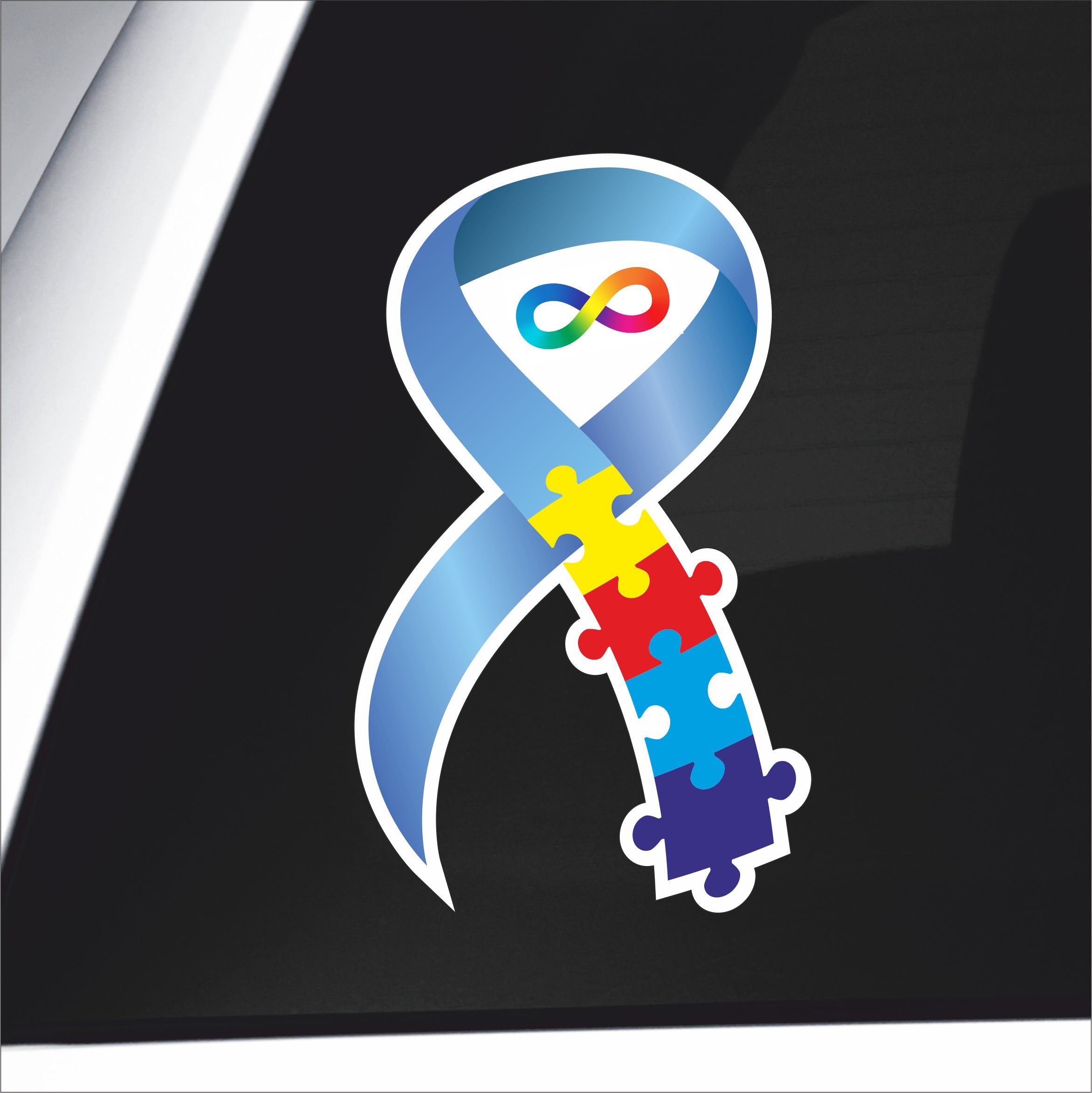 Autism Awareness Ribbon Sticker With Infinity | Printed Sticker ...