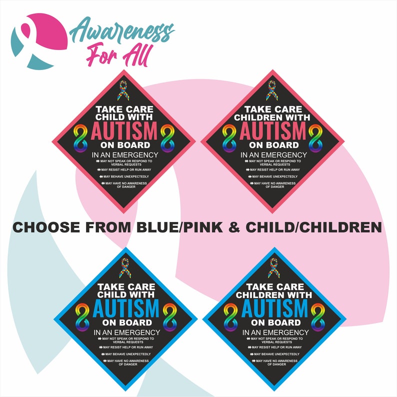 Autism Awareness Car Sticker: Child/children on Board Vinyl Decal - Etsy