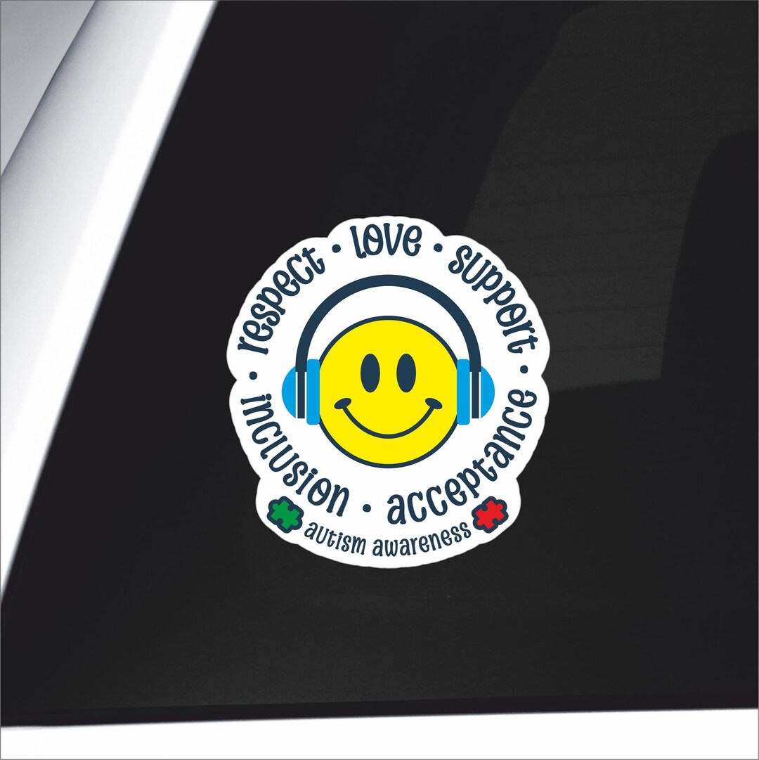 Autism Awareness Sticker: Smile for Acceptance, Inclusion Vinyl Decal ...