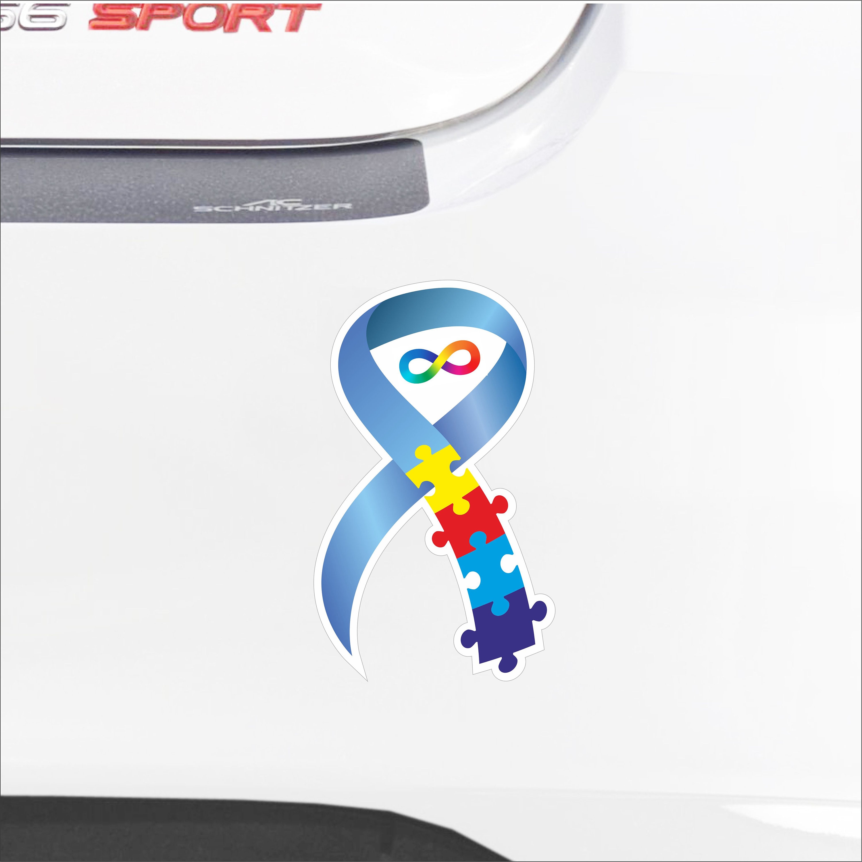 Autism Awareness Ribbon Sticker With Infinity | Printed Sticker ...