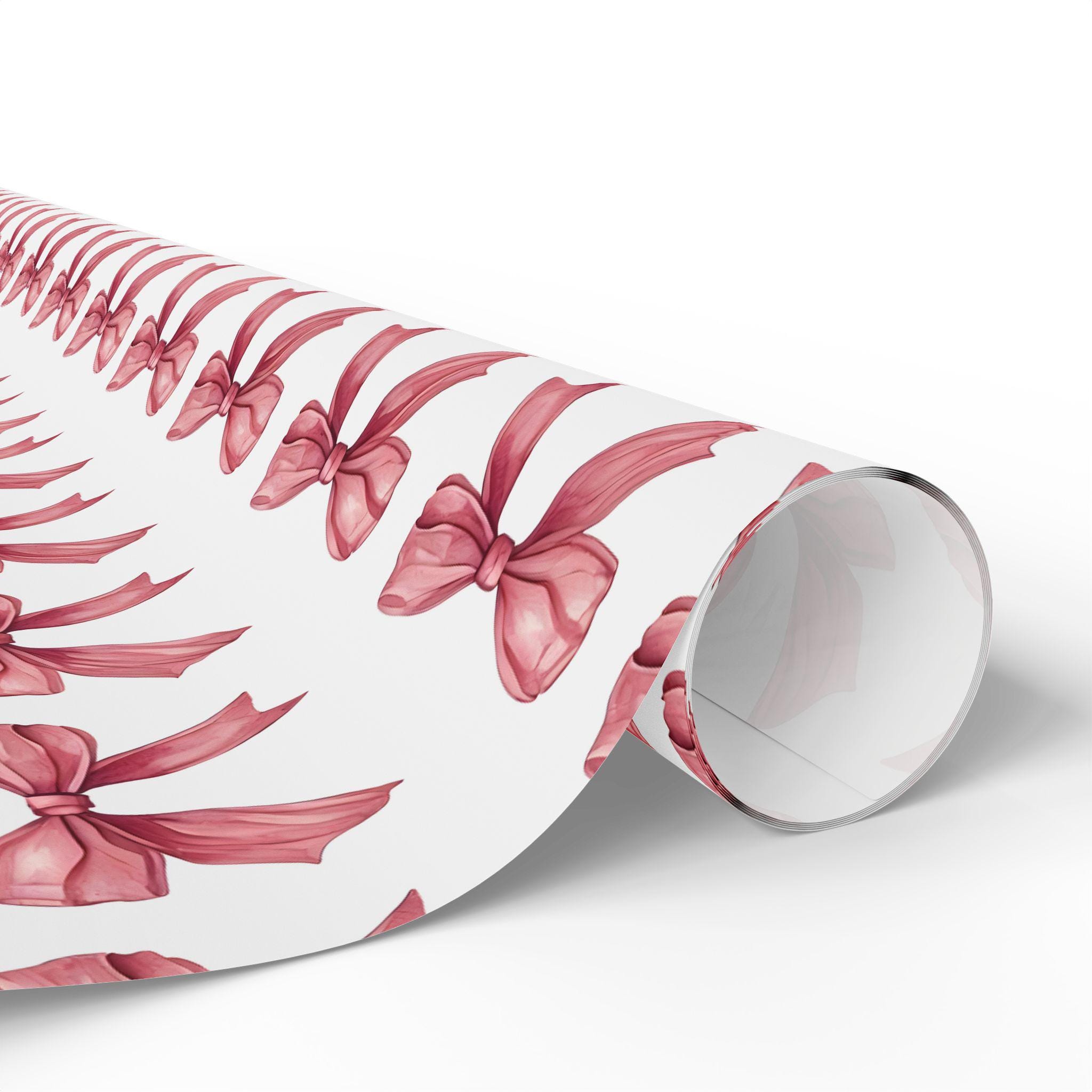 Pink Bow Wrapping Paper Gift Wrap, Present Packaging, Holiday Gifts ...