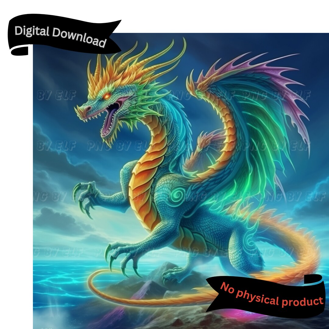 Mystical Chinese Dragon Accent Sign, PNG File, Commerical Use Allowed ...