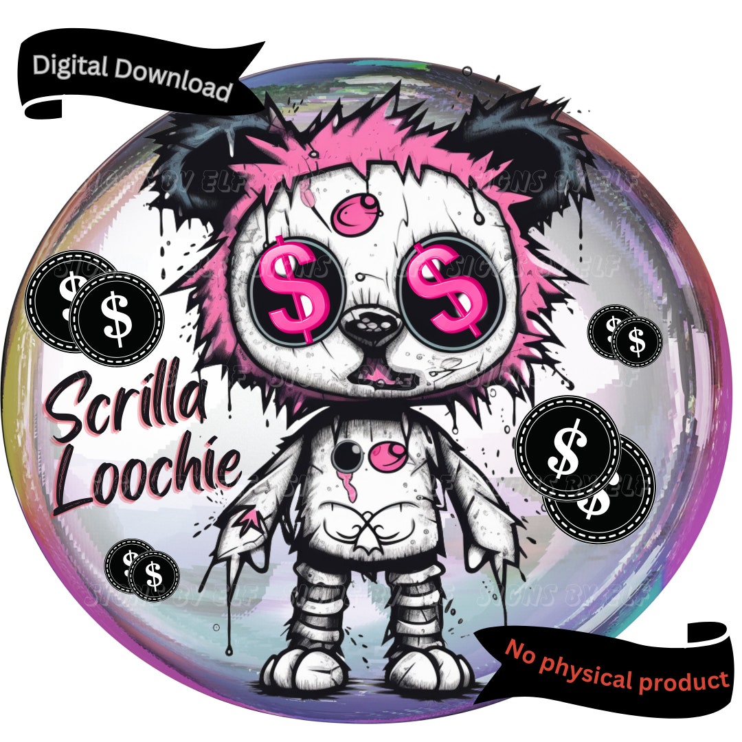Scrilla Loochie Digital Transfer Punk Panda Signs T-shirt - Etsy