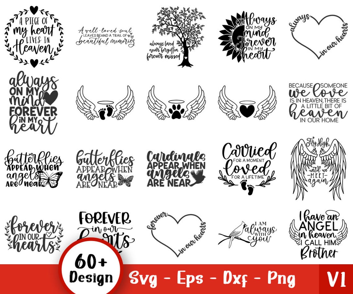 Memorial Svg Bundle, Bereavement Svg, Sympathy Svg, Remembrance Svg, in ...