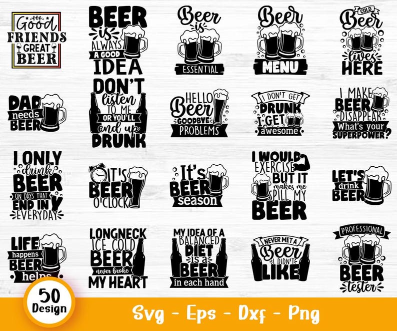 Funny Beer Svg Bundle, Drinking Svg, Alcohol Svg, Alcohol Quotes Svg ...