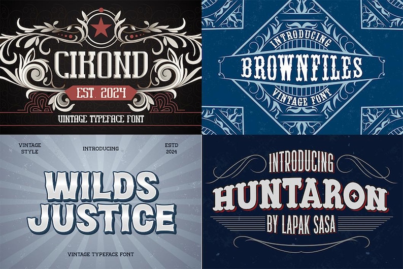 Western Font Bundle - Wild West Font, Old West Font, Western Font ...
