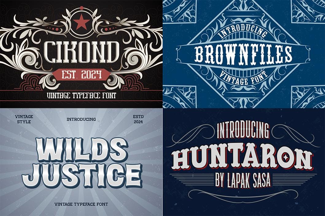 Western Font Bundle - Wild West Font, Old West Font, Western Font ...