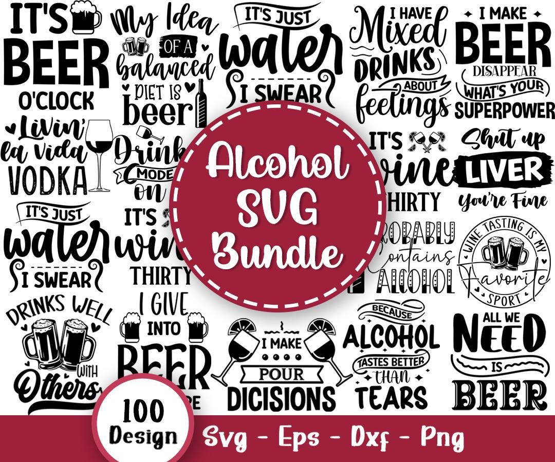 Alcohol Quotes Svg Bundle, Funny Alcohol Svg, Coaster Svg, Vodka Svg ...
