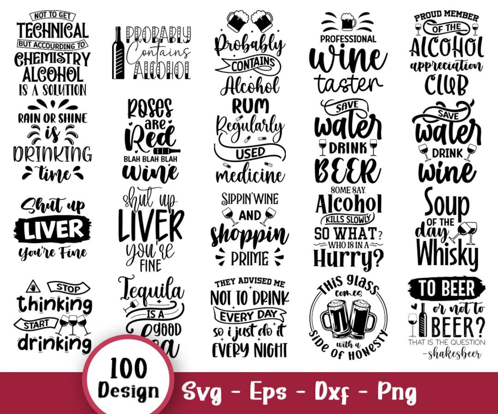 Alcohol Quotes Svg Bundle, Funny Alcohol Svg, Coaster Svg, Vodka Svg ...