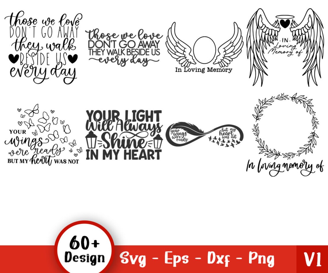 Memorial Svg Bundle, Bereavement Svg, Sympathy Svg, Remembrance Svg, in ...