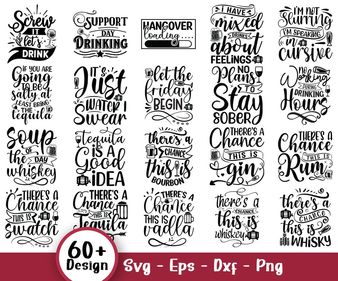 Funny Alcohol Svg Bundle, Alcohol Quotes Svg, Coaster Svg, Vodka Svg ...