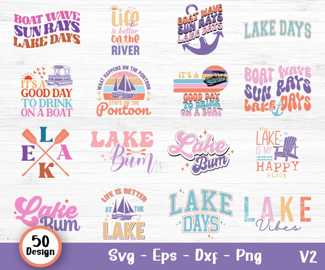 Summer Lake Svg Bundle, Lake Life Svg, Lake House Svg, Summertime Svg ...