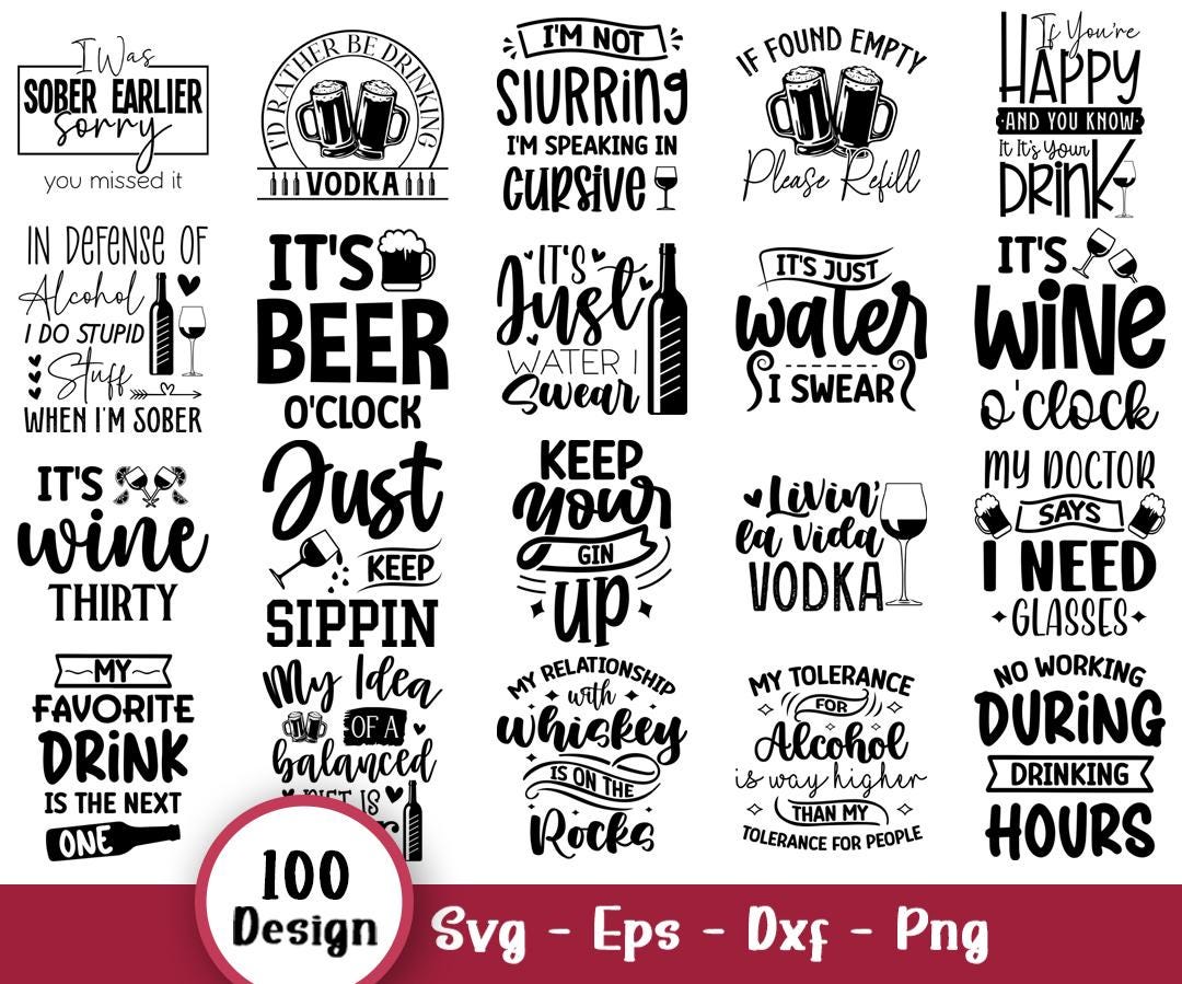 Alcohol Quotes Svg Bundle, Funny Alcohol Svg, Coaster Svg, Vodka Svg ...
