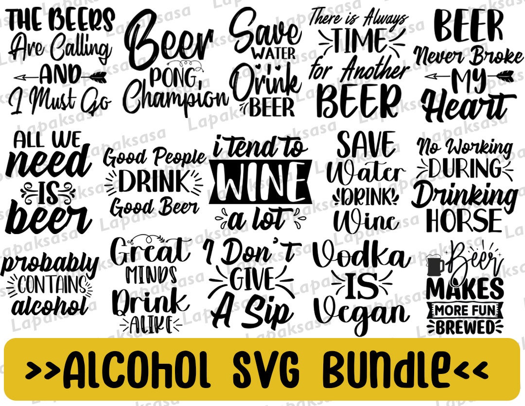 Funny Alcohol Svg Bundle, Alcohol Quotes Svg, Coaster Svg, Vodka Svg ...