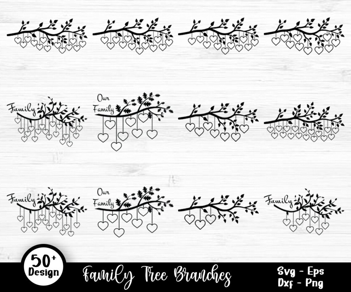 Family Tree Svg Bundle 2-25 Members, Tree of Life Svg, Family Tree ...