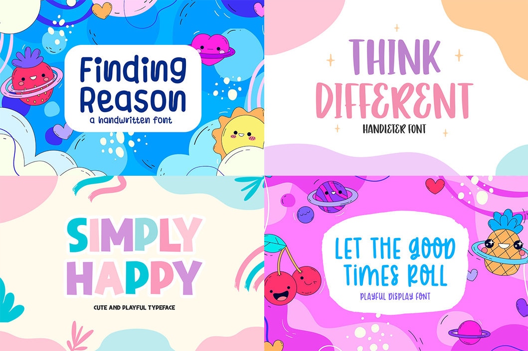 Cute Font Bundle, Kids Font, Crafty Font, Display Font, Handwritten ...