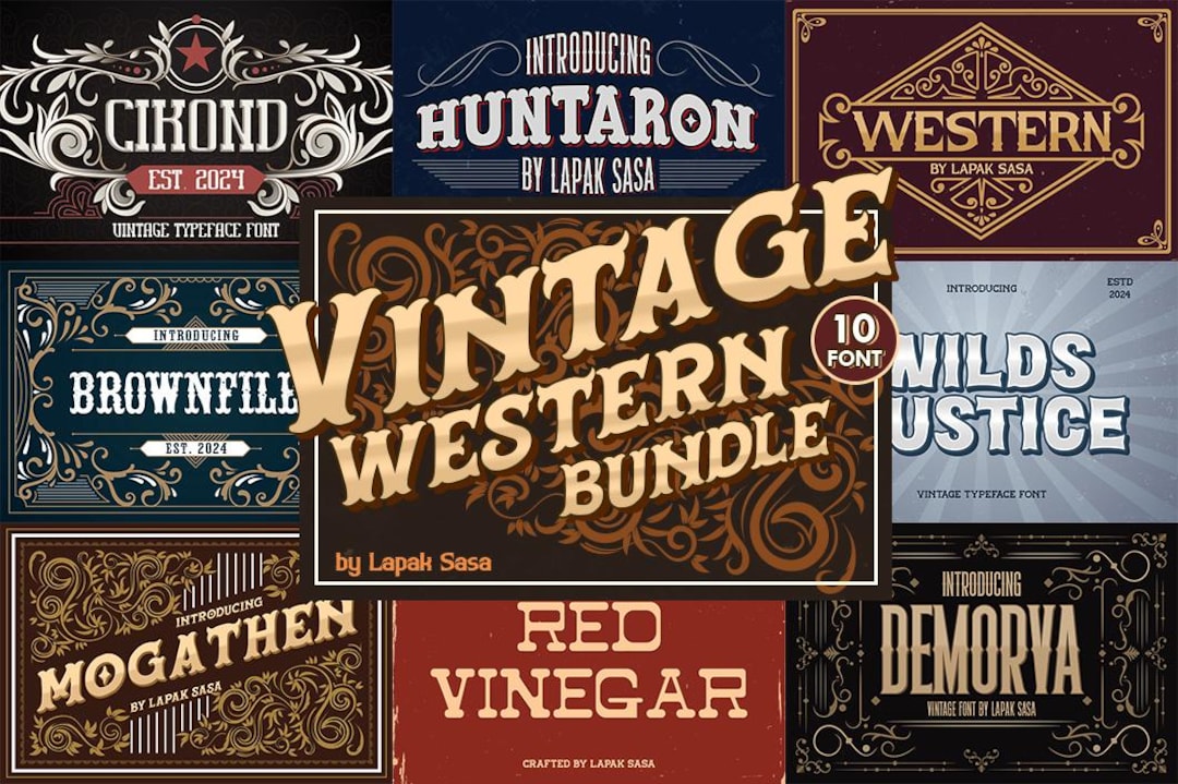 Western Font Bundle - Wild West Font, Old West Font, Western Font ...