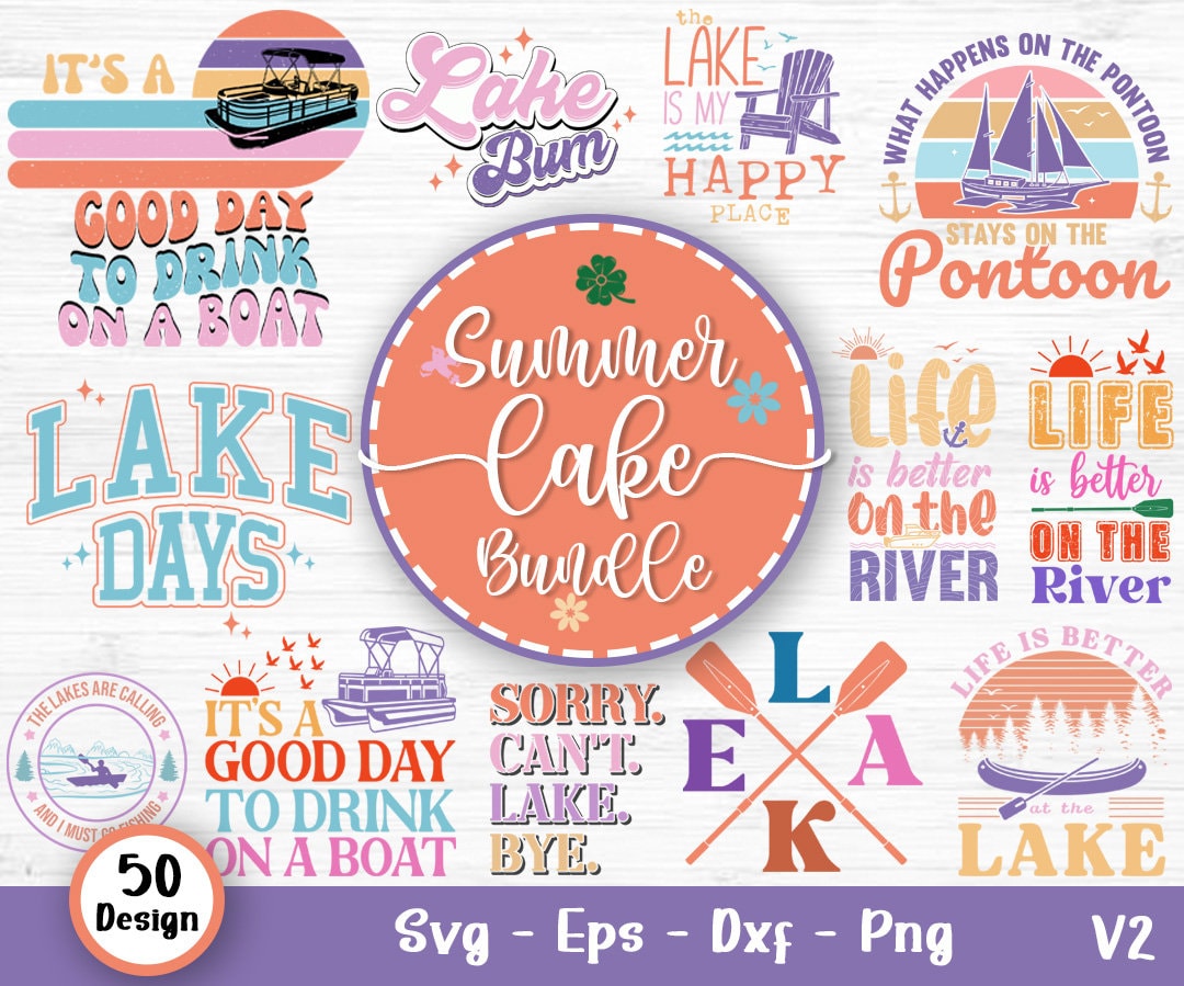 Summer Lake Svg Bundle, Lake Life Svg, Lake House Svg, Summertime Svg ...