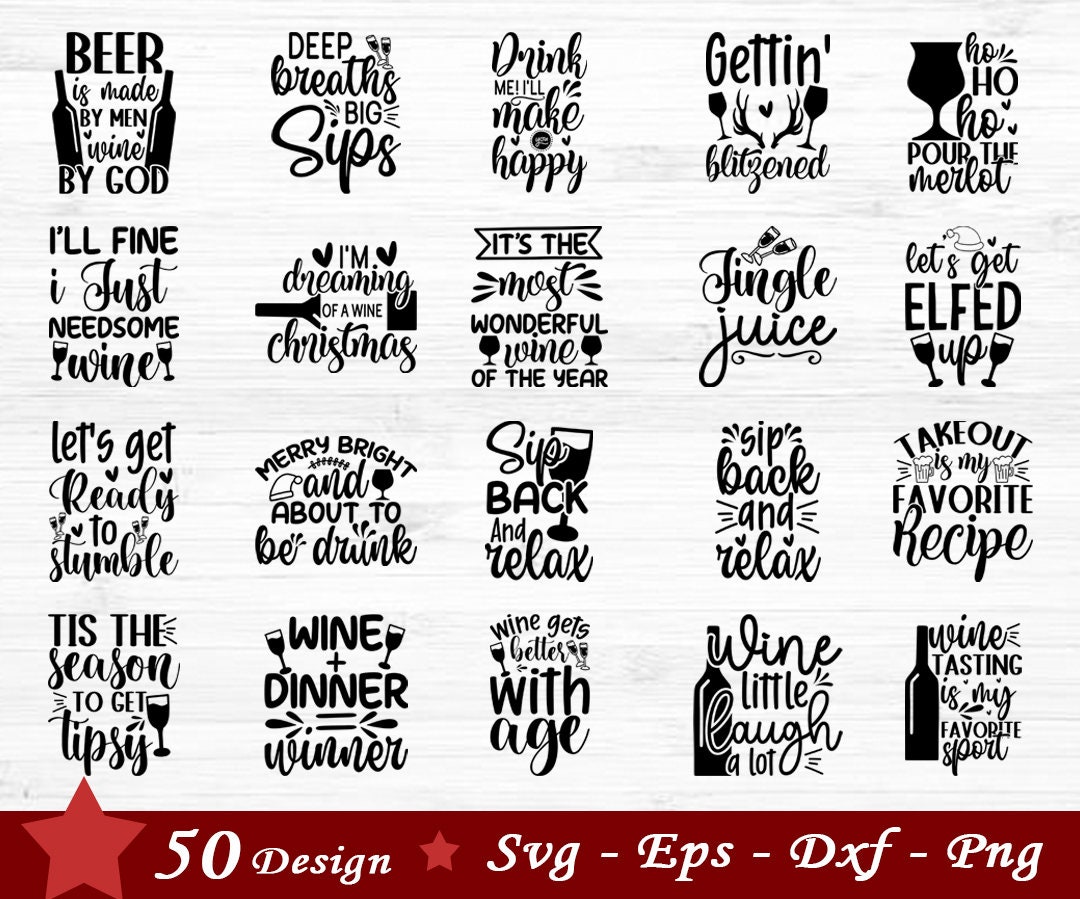 Funny Wine Svg Bundle, Wine Lovers Svg, Wine Decal, Wine Sayings, Wine ...