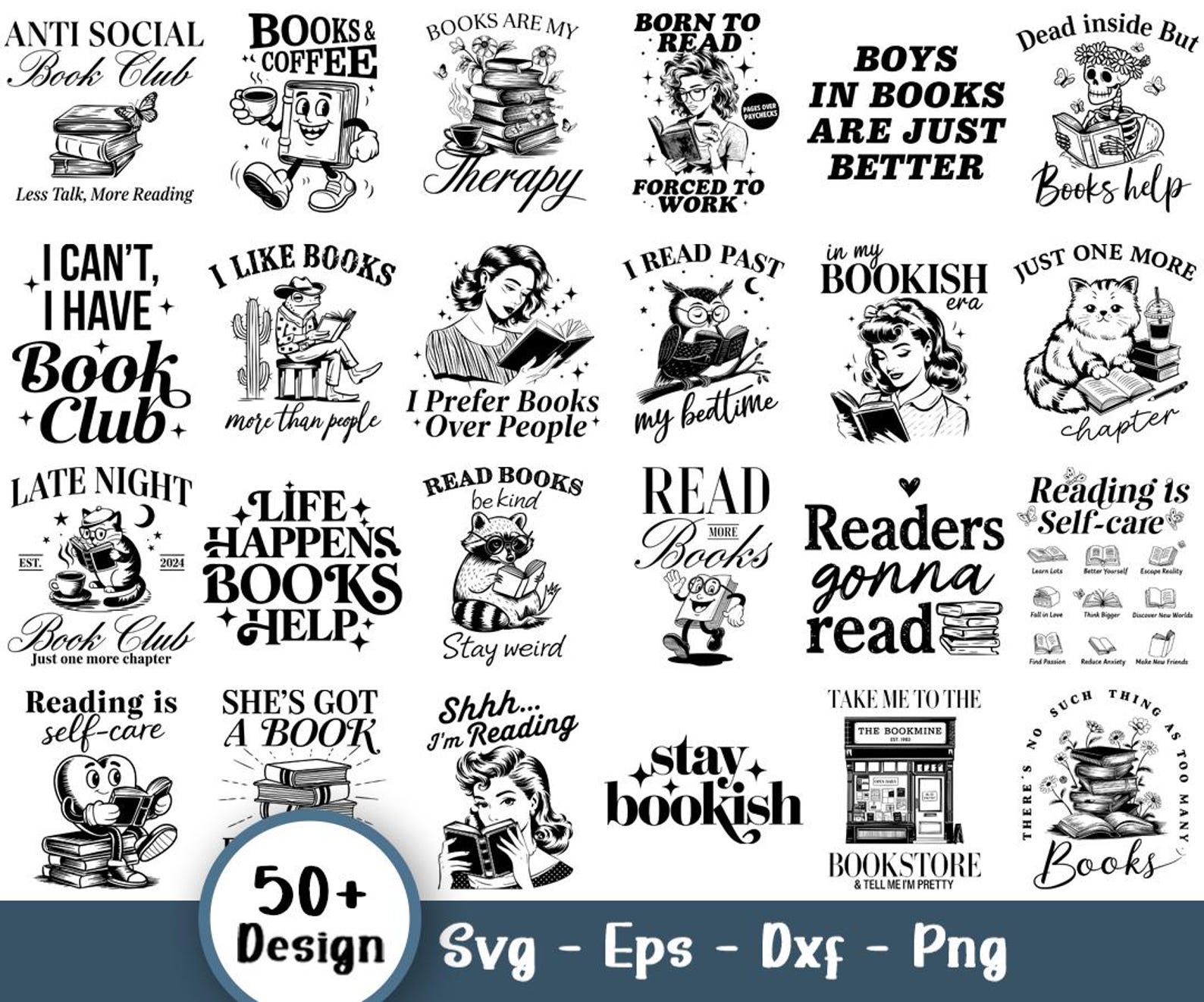 Reading Book SVG Bundle, Books Svg, Book Lover Svg Bundle, Books Bundle ...