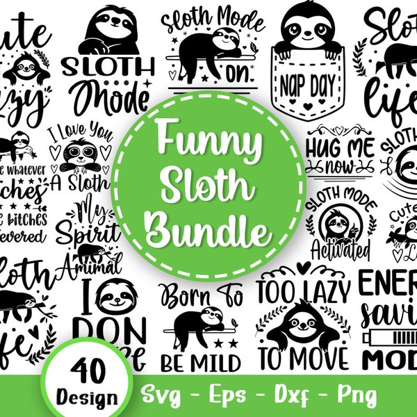 Cute Sloth Svg - Etsy