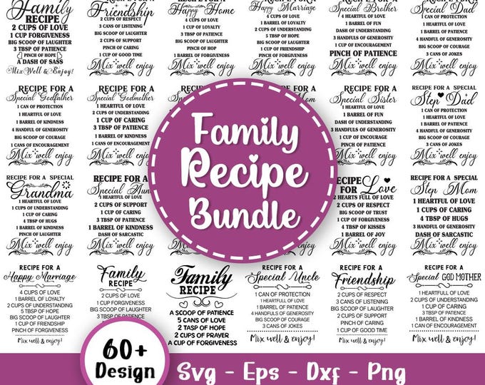 Recipe SVG PNG Bundle: Kitchen SVG, Gingerbread Cookie Svg, Hot Cocoa ...