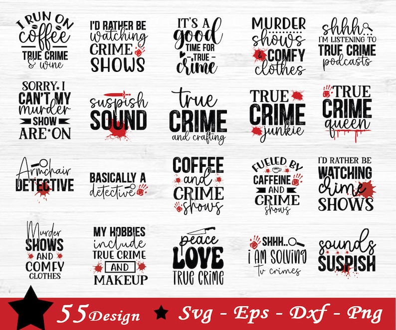 True Crime Svg Bundle, True Crime Junkie Svg, Crime Show Svg, Murder ...