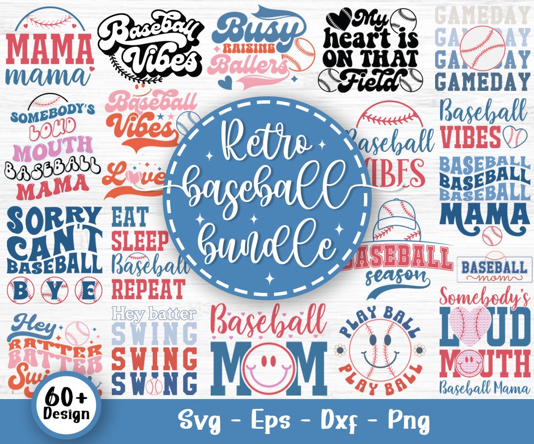 Retro Baseball Svg Bundle, Baseball Quotes Svg, Baseball Stitches Svg ...