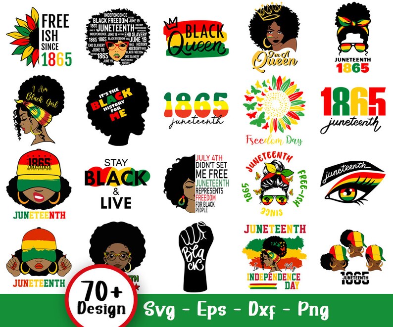 Juneteenth Svg Bundle, Free-ish Svg, Black History Png, Juneteenth is ...