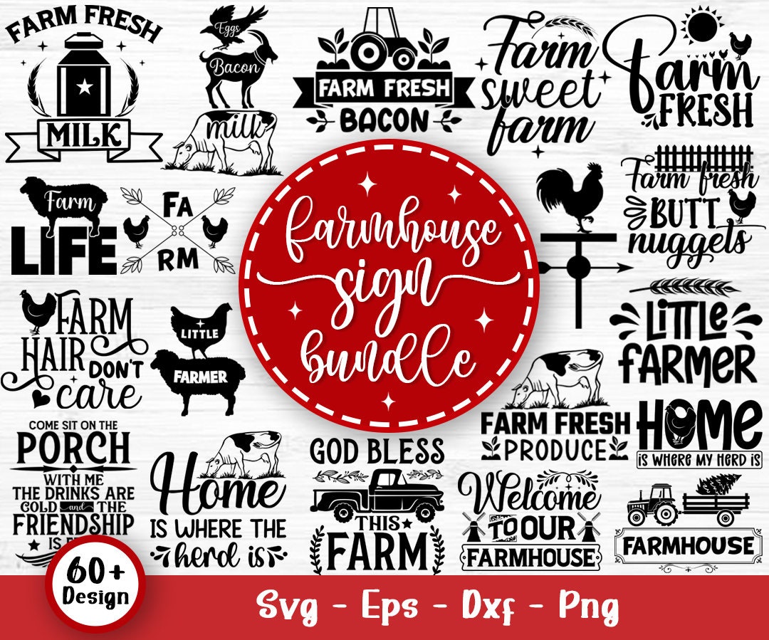 Farmhouse Sign Svg Bundle, Porch Svg, Farmhouse SVG, Family Quotes Svg ...