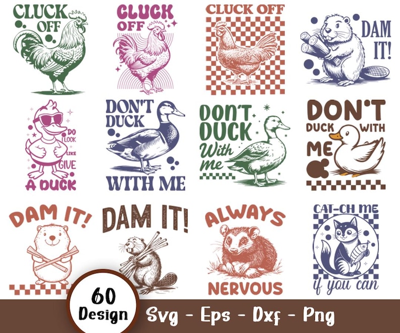 Funny Sarcastic Animal SVG Bundle, Funny Animal Quotes Svg, Sarcasm ...