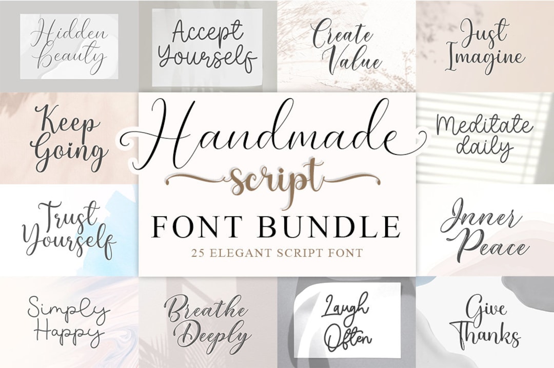 Font Bundle Handwritten Script Fonts, Wedding Font, Calligraphy Font ...